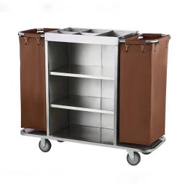 Xe trolley làm buồng khung inox 2 túi vải cỡ lớn