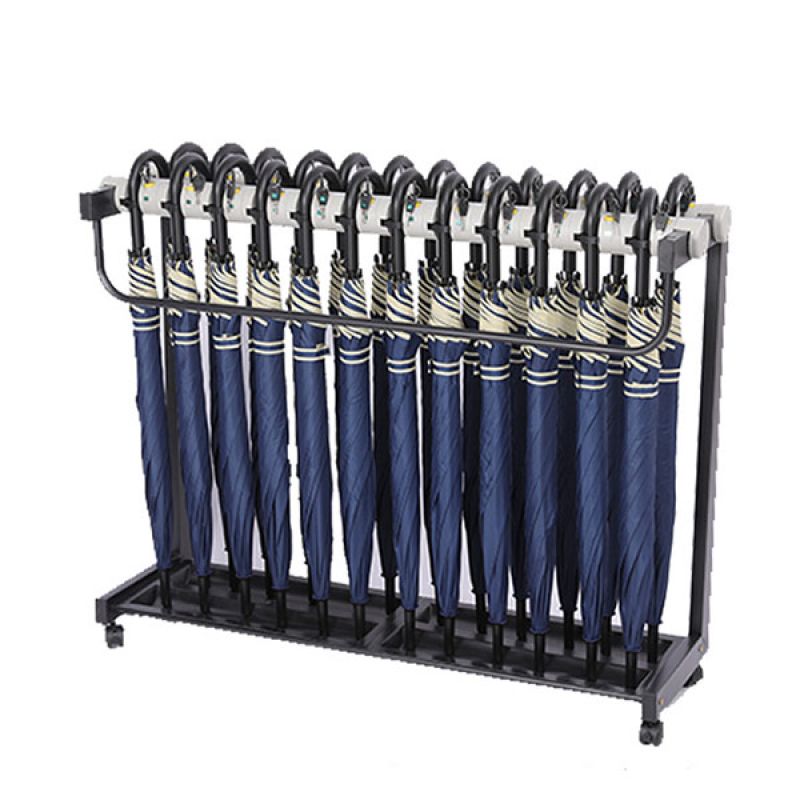 Giá treo ô thép sơn tĩnh điện có khóa - giá treo dù 24 đầu cắm