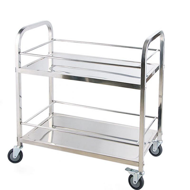 Xe đẩy thức ăn 2 tầng inox nhà hàng khách sạn giá tốt nhất thị trường